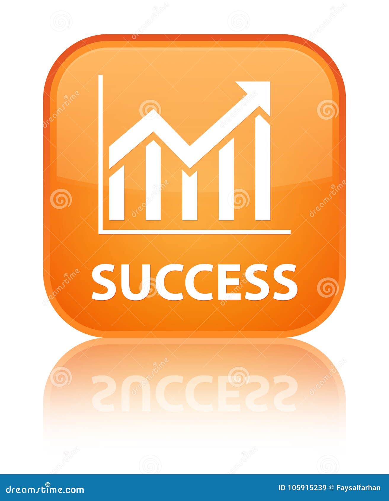 Success (statistics Icon) Special Orange Square Button Stock ...