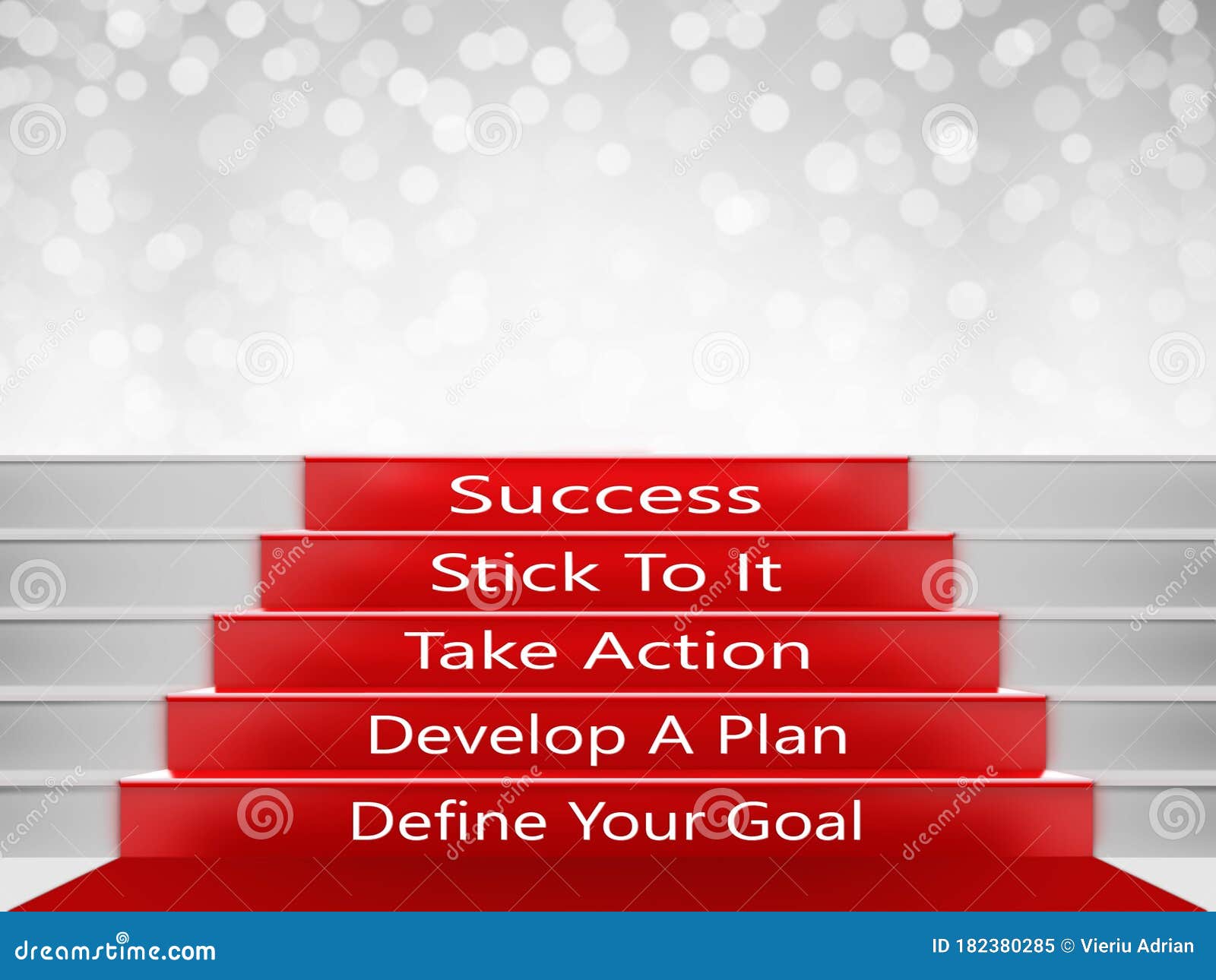 Success Steps To Success , Red Carpet 3d Silver Stock Illustration ...
