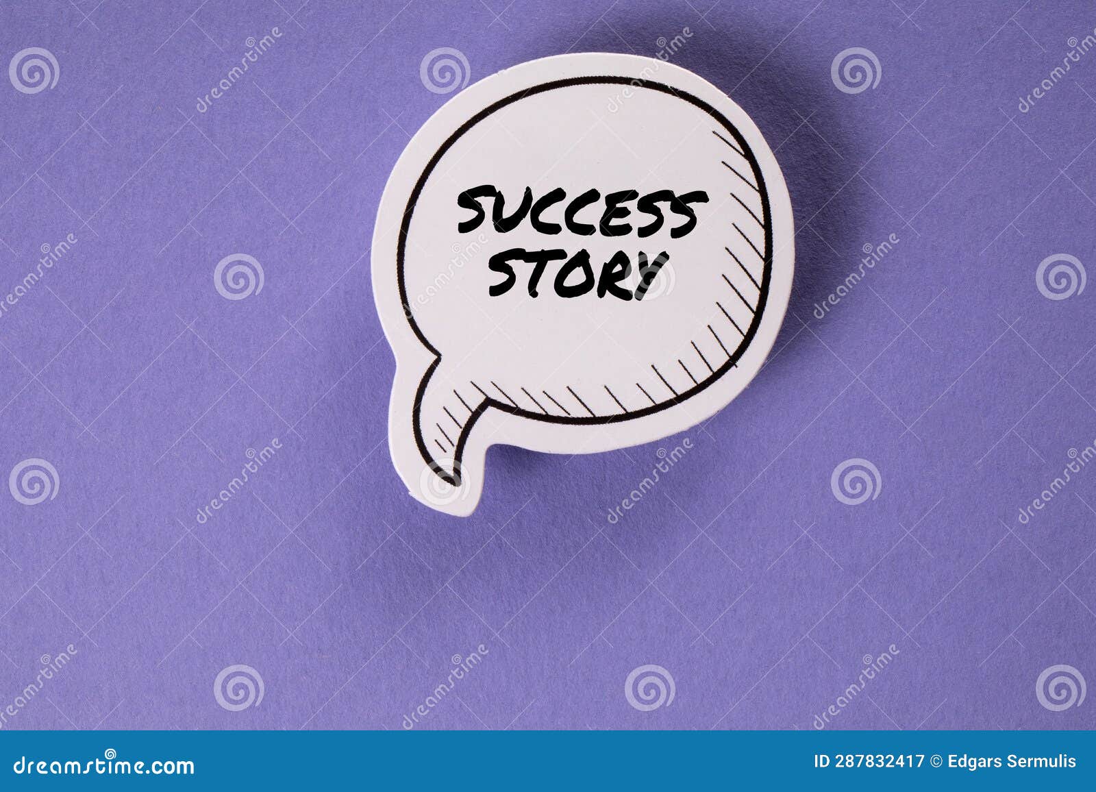SUCCESS STORY. Speech Bubble on Purple Background Stock Image - Image of life, abstract: 287832417
