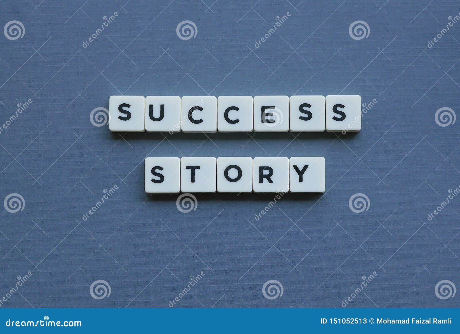 Success Story Word Made of Square Letter Word on Grey Background Stock ...