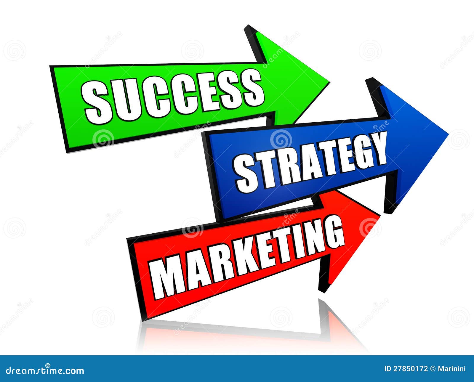 Success, Strategy and Marketing in Arrows Stock Illustration ...