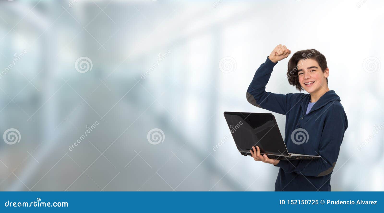Success Student with Laptop Stock Image - Image of happy, education ...