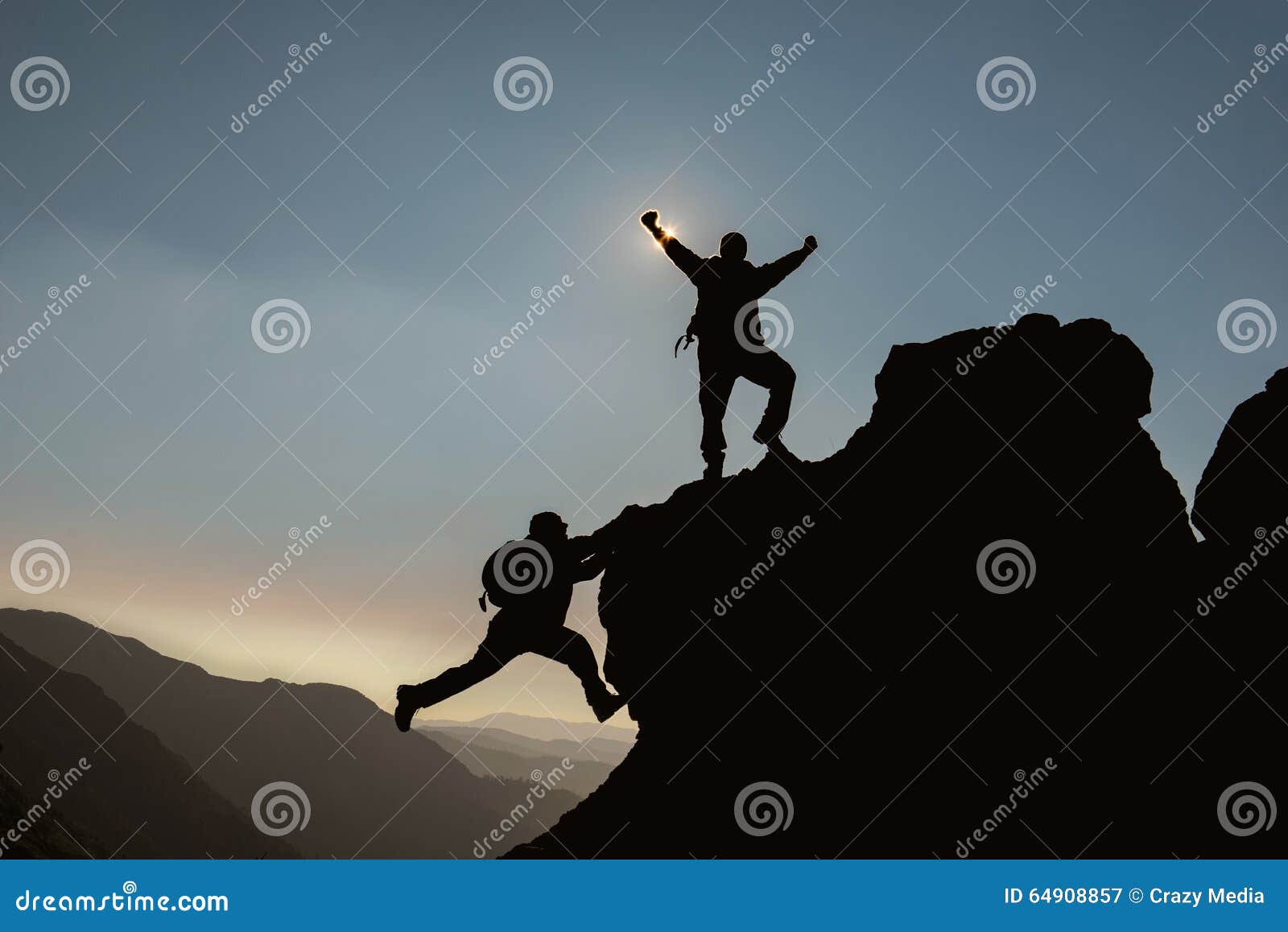 Success of the Summit in the Mountainous Area Stock Image - Image of ...