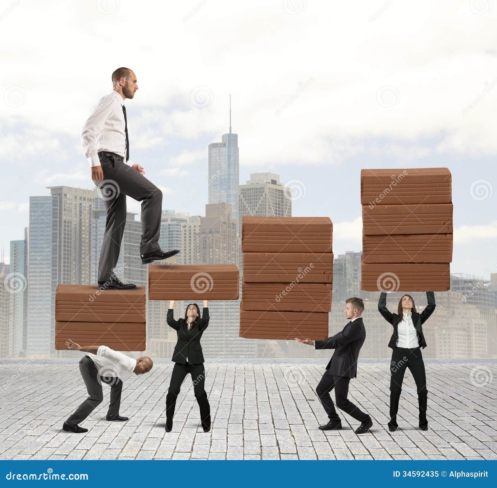 Success of teamwork stock image. Image of heavy, goal - 34592435