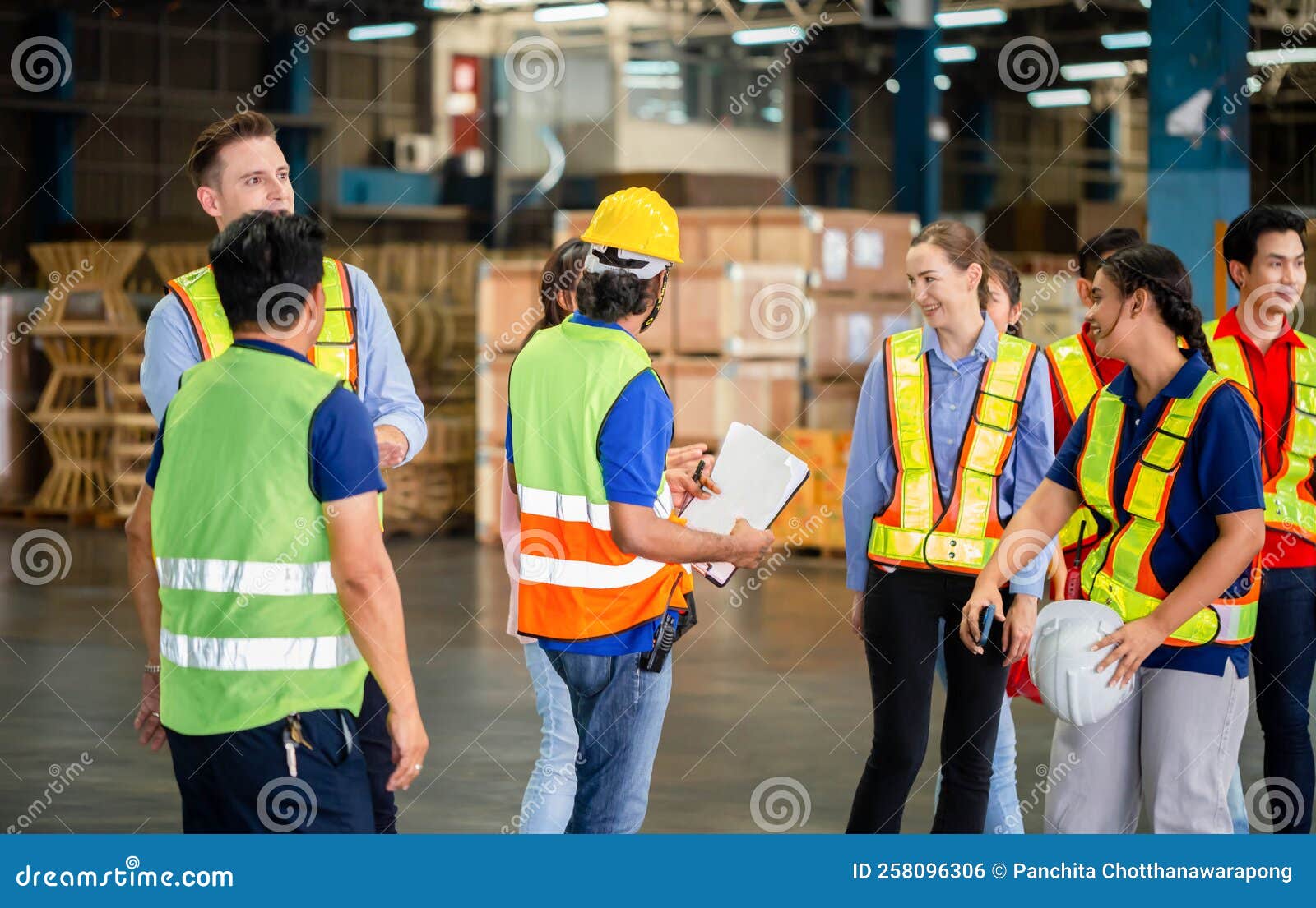 Success Teamwork Concepts, Cheerful Engineer and Worker Team at ...