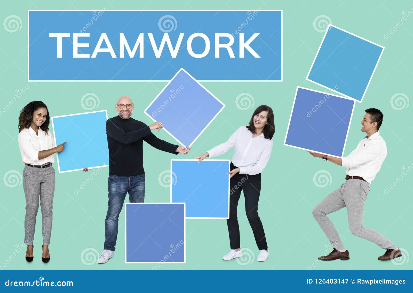 Success through Teamwork and Team Building Stock Image - Image of ...