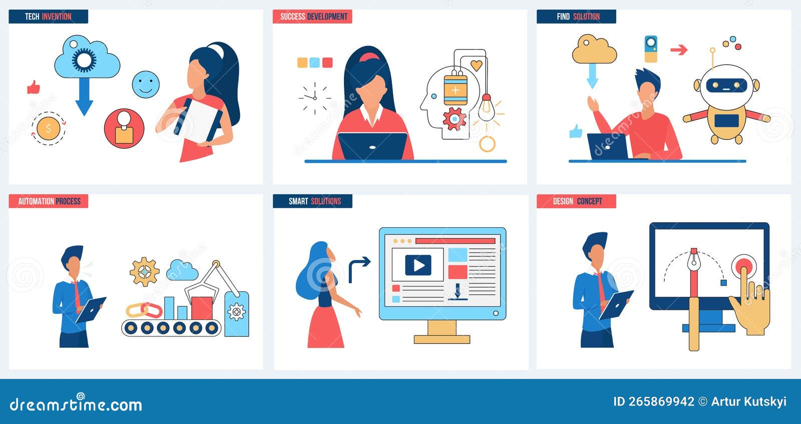 Design And Invention Linear Icons Set. Innovation, Creativity ...