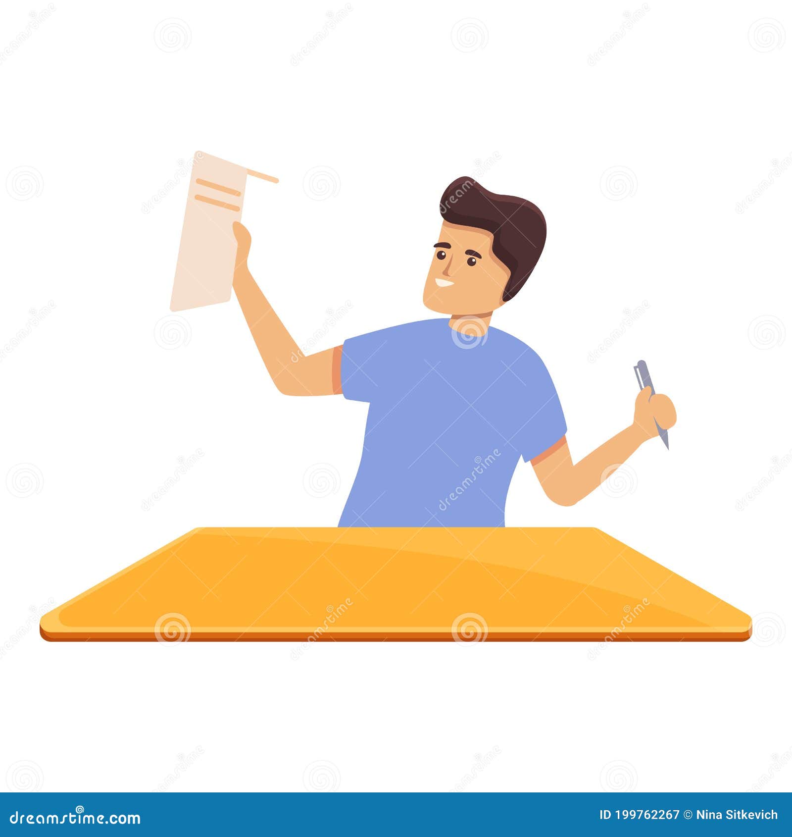Success Test Writing Icon, Cartoon Style Stock Vector - Illustration of ...