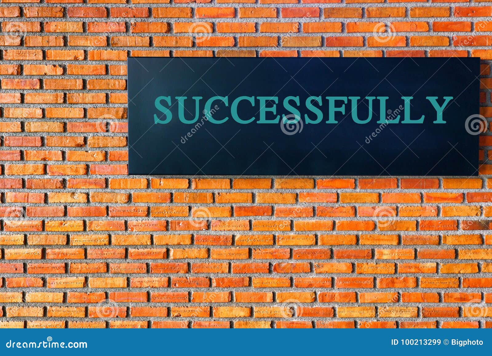 Success text on brick wall stock illustration. Illustration of message ...