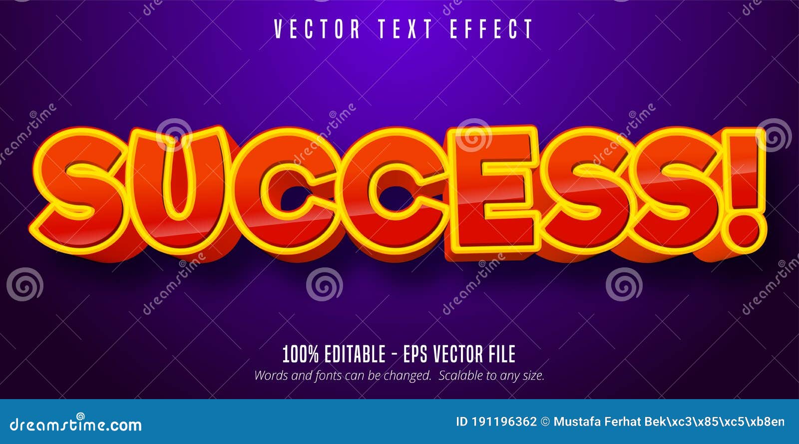 Success Text, Comic Style Editable Text Effect Stock Vector ...