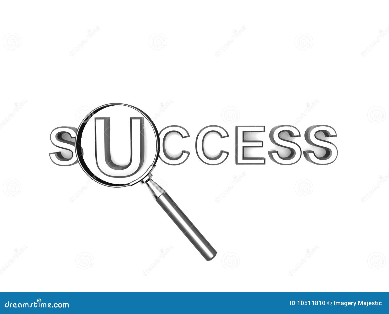 Success Text with Magnifier Stock Illustration - Illustration of ...