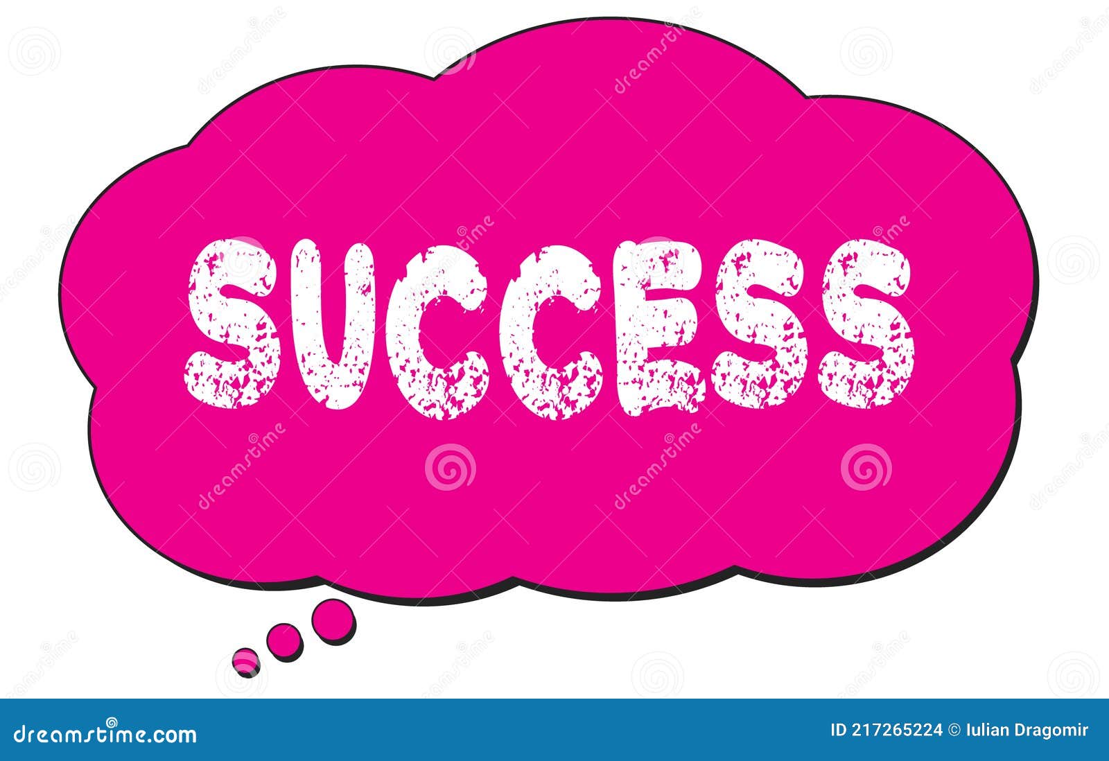 SUCCESS Text Written on a Pink Cloud Bubble Stock Illustration ...