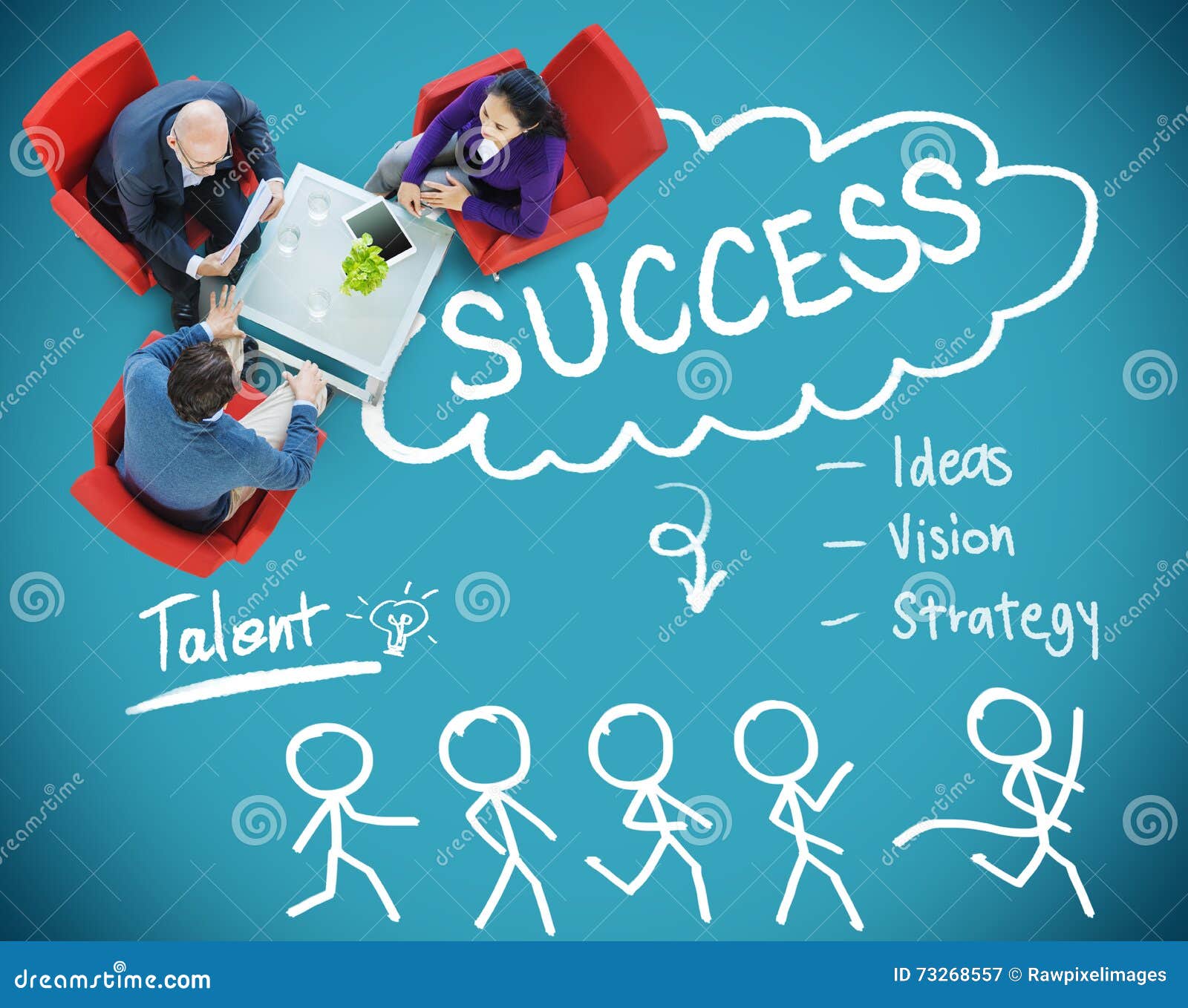 Success Thought Bubble Stick People Concept Stock Image - Image of ...