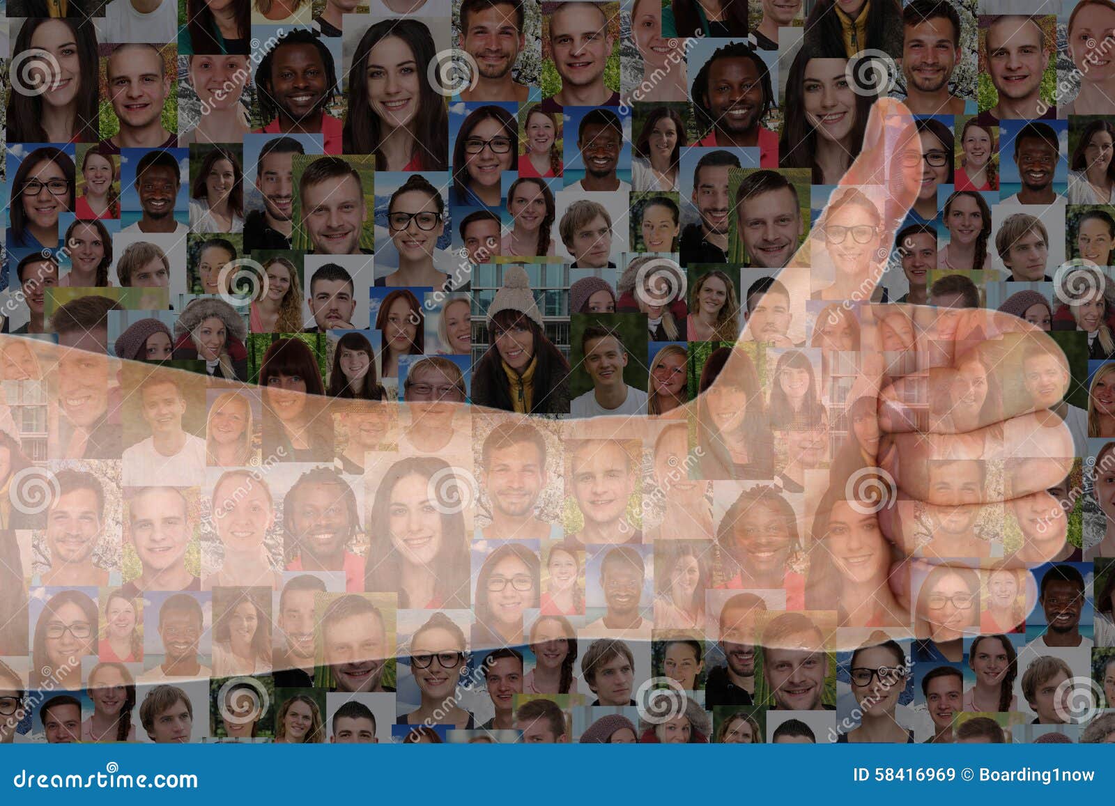 Success Thumbs Up Successful Sign With Group Of People Stock Image ...