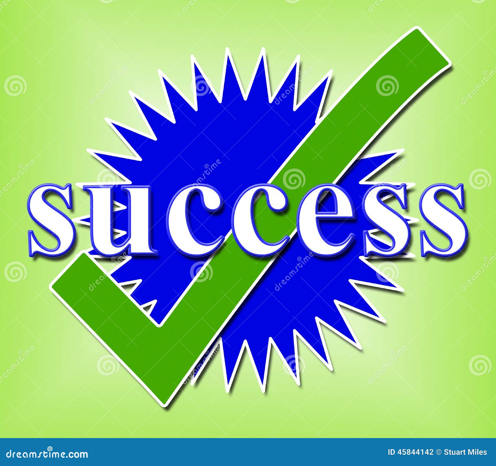 Success Tick Means Succeed Checked and Triumph Stock Illustration ...