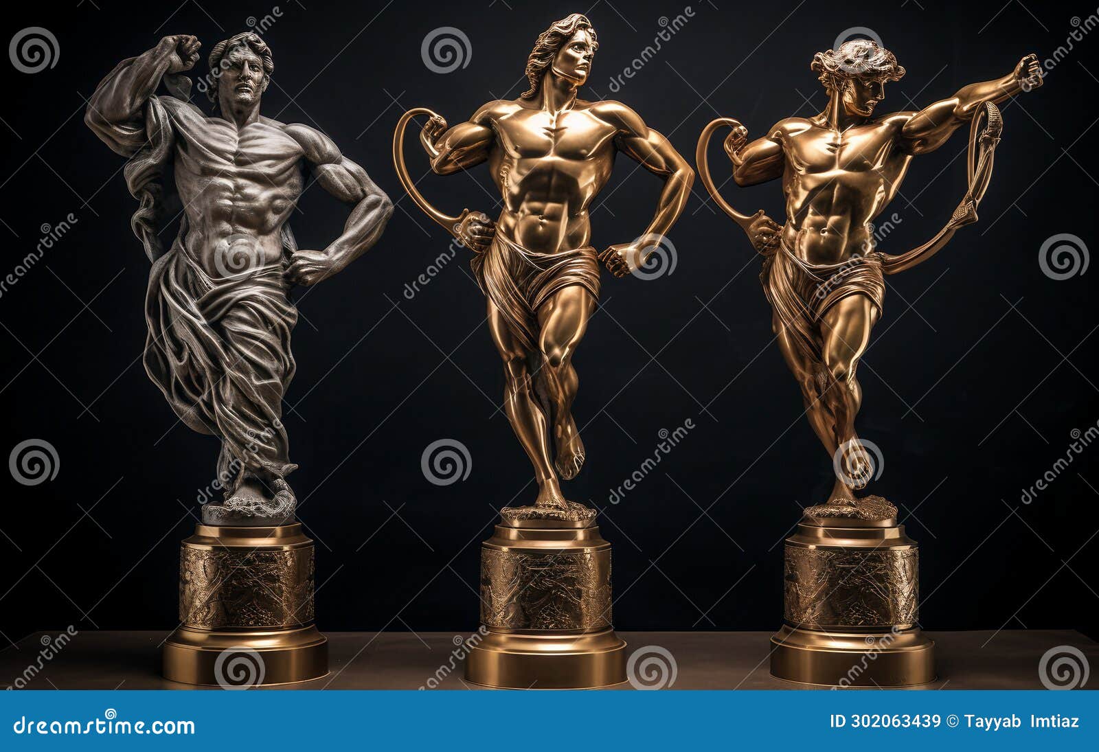 Triumph Trio Gold Silver And Bronze Trophies Isolated On Transparent ...