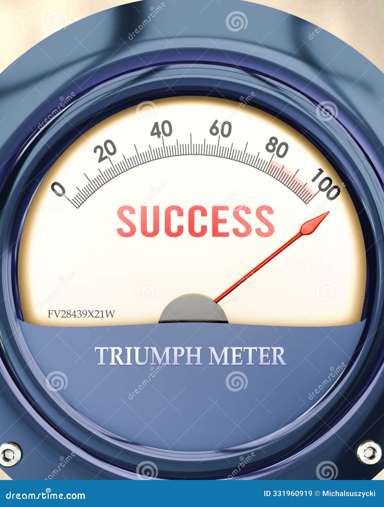 Success and Triumph Meter that is Hitting a Full Scale, Showing a Very ...