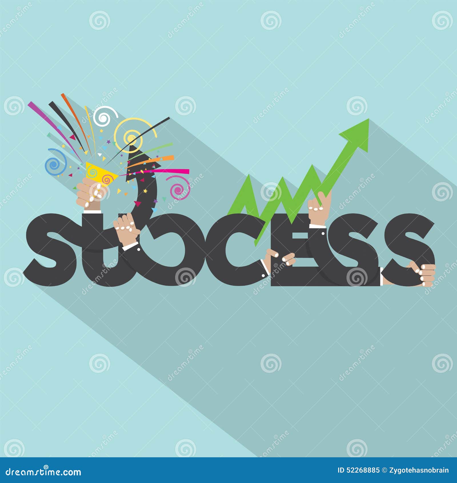 Success Typography Design stock vector. Illustration of graph - 52268885