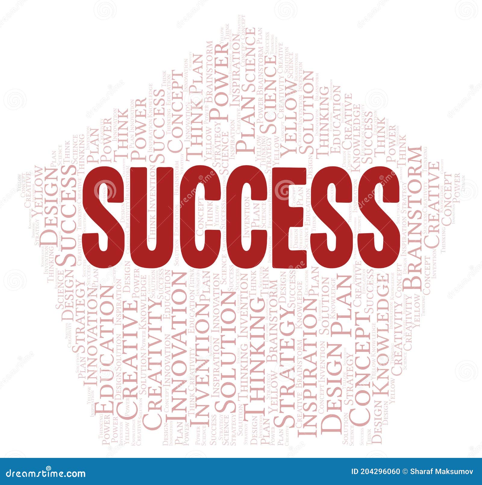 Success Typography Word Cloud Create with the Text only. Stock ...