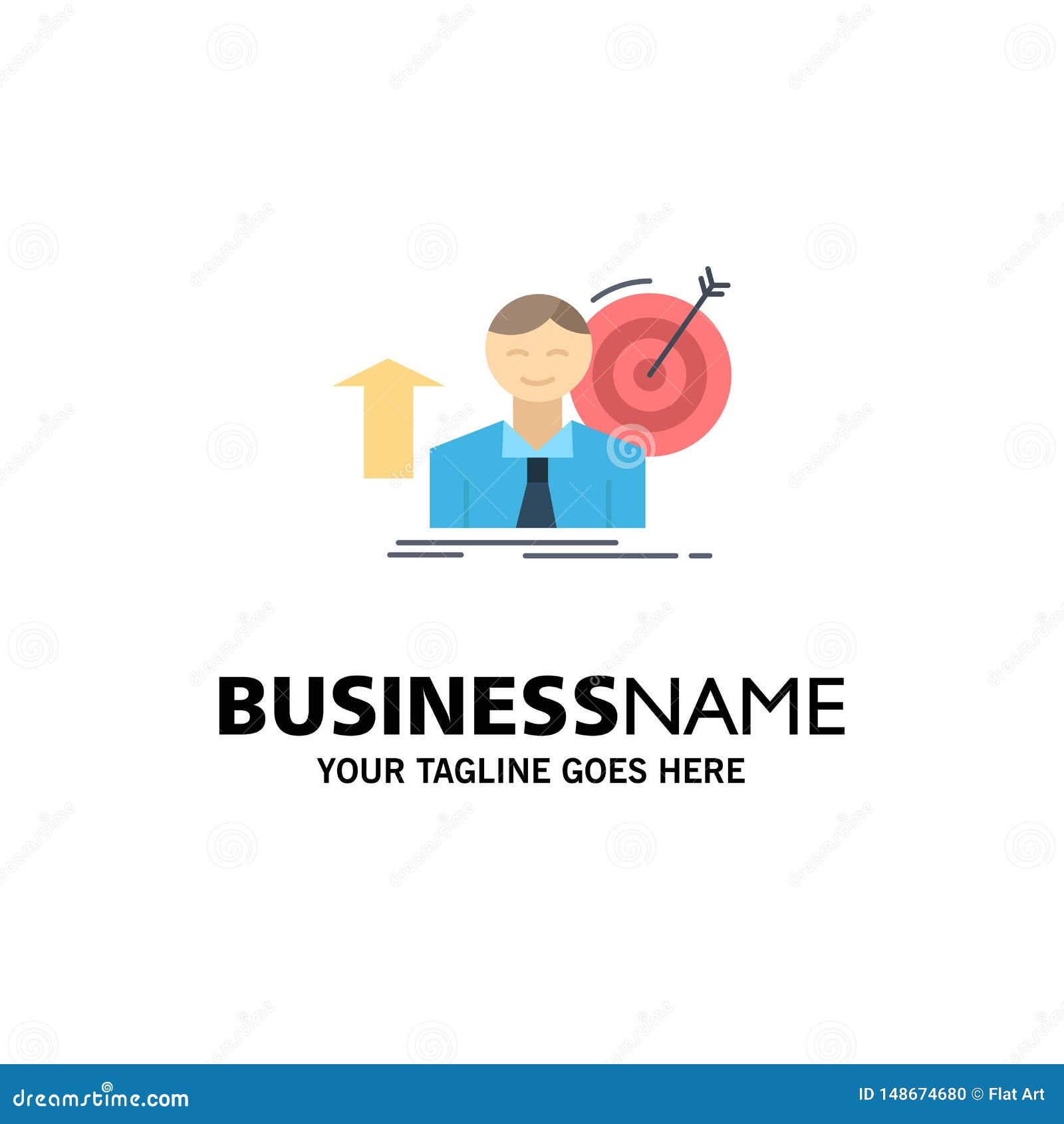 Success, User, Target, Achieve, Growth Flat Color Icon Vector Stock ...