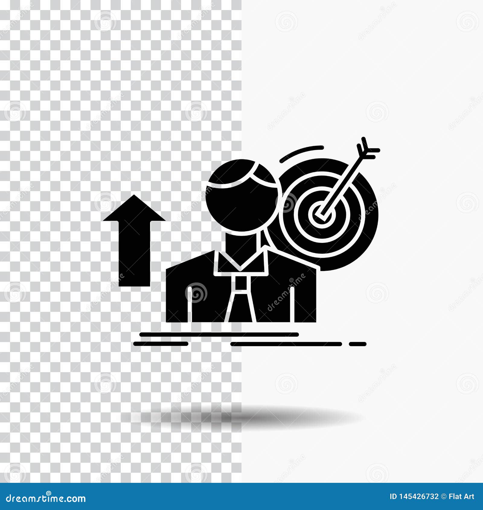 Success, User, Target, Achieve, Growth Glyph Icon on Transparent ...