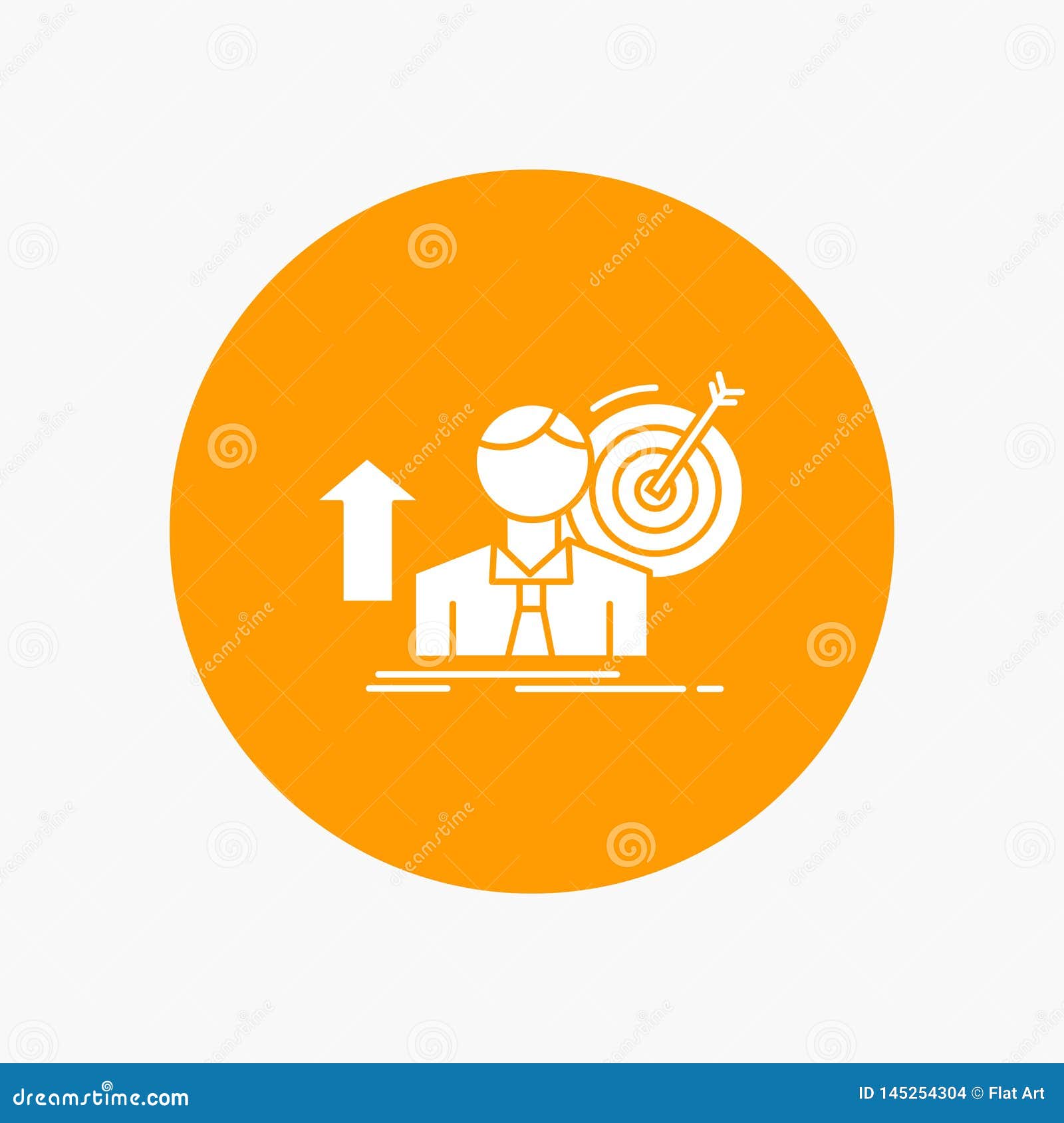 Success, User, Target, Achieve, Growth White Glyph Icon in Circle ...