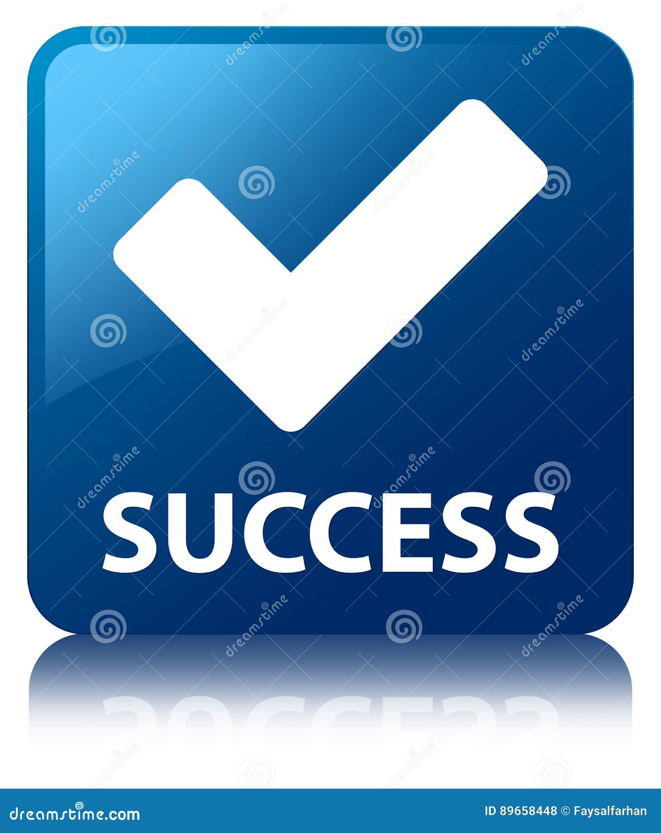 Success (validate Icon) Blue Square Button Stock Illustration ...