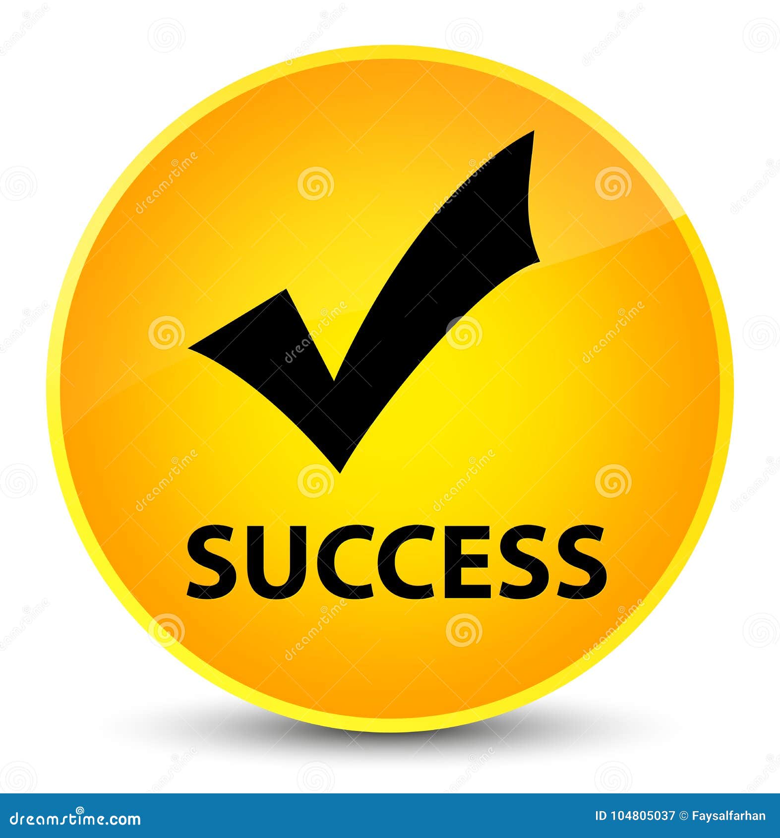 Success (validate Icon) Elegant Yellow Round Button Stock Illustration ...