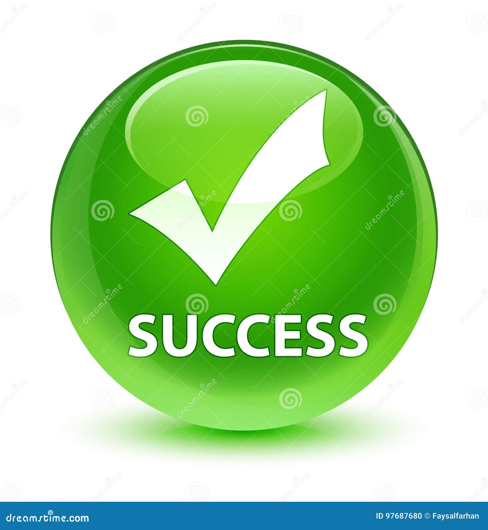 Success (validate Icon) Glassy Green Round Button Stock Illustration ...