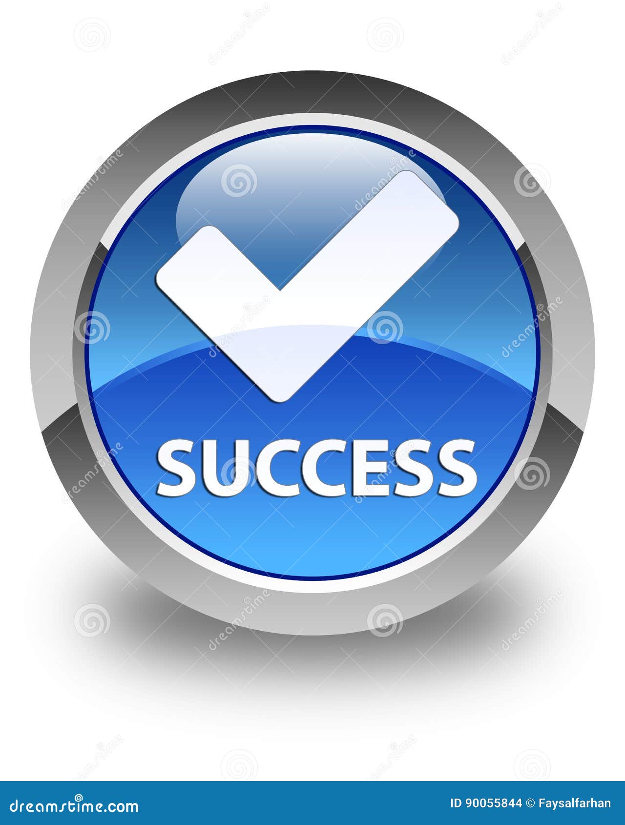 Success (validate Icon) Glossy Blue Round Button Stock Illustration ...