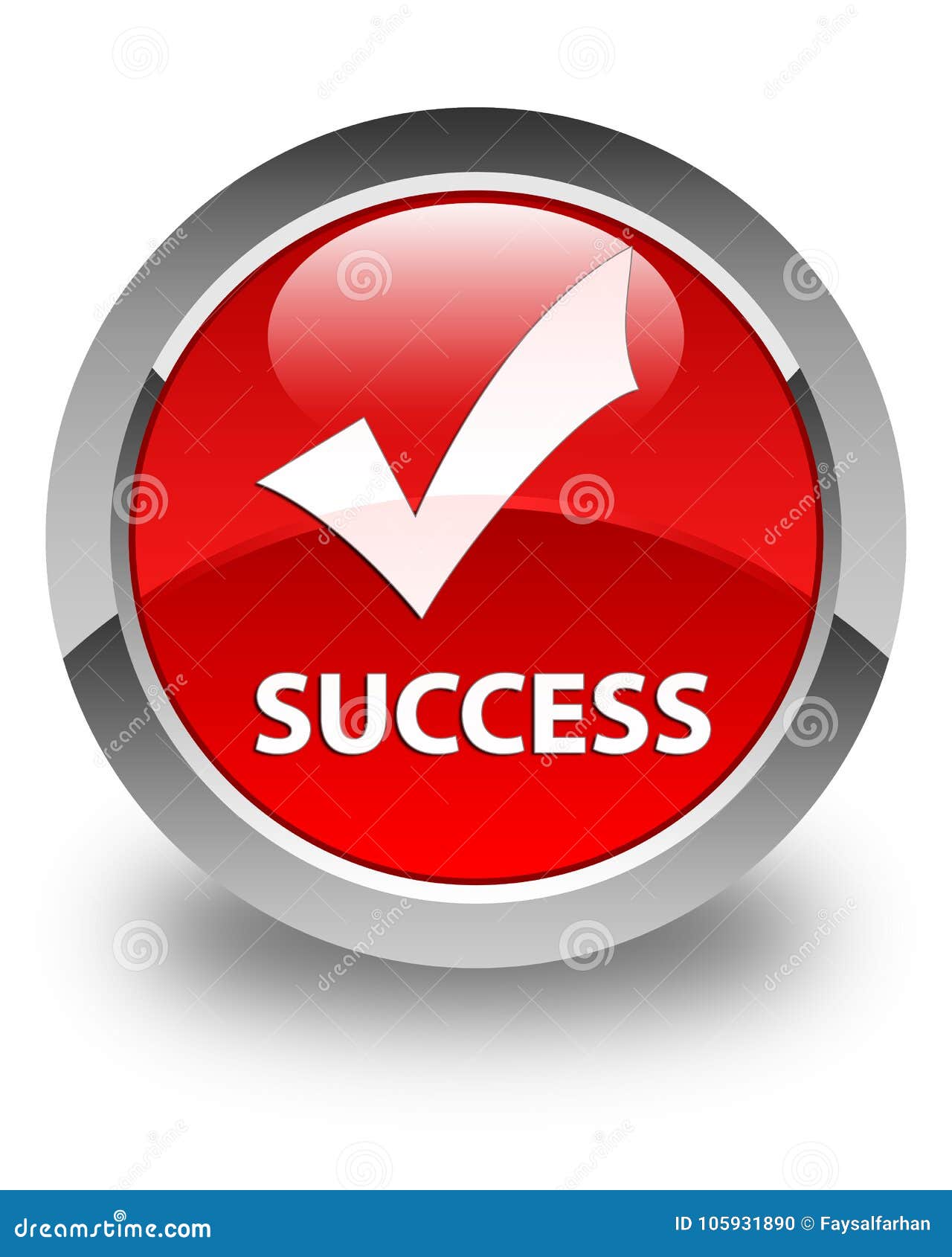 Success (validate Icon) Glossy Red Round Button Stock Illustration ...