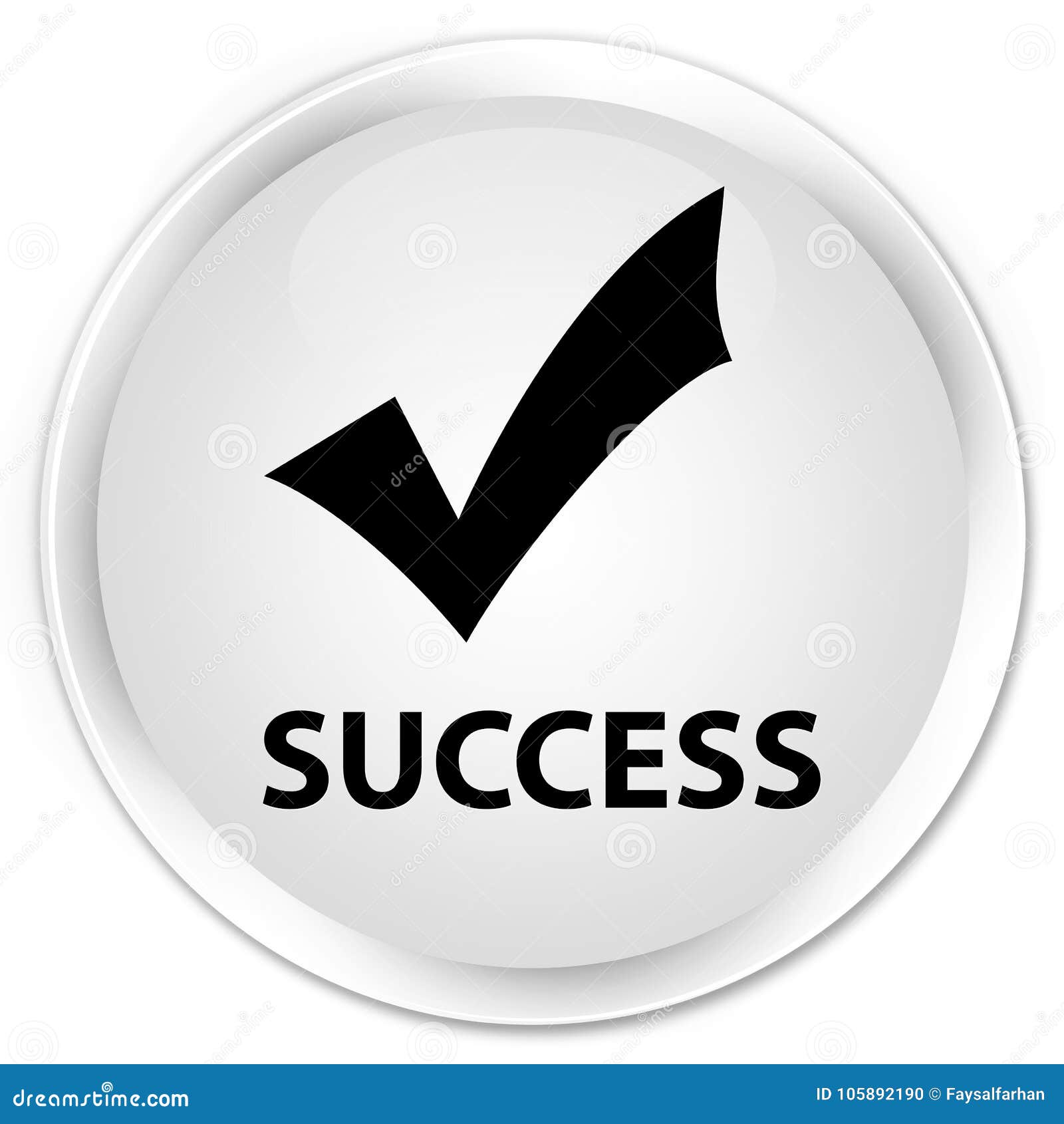 Success (validate Icon) Premium White Round Button Stock Illustration ...