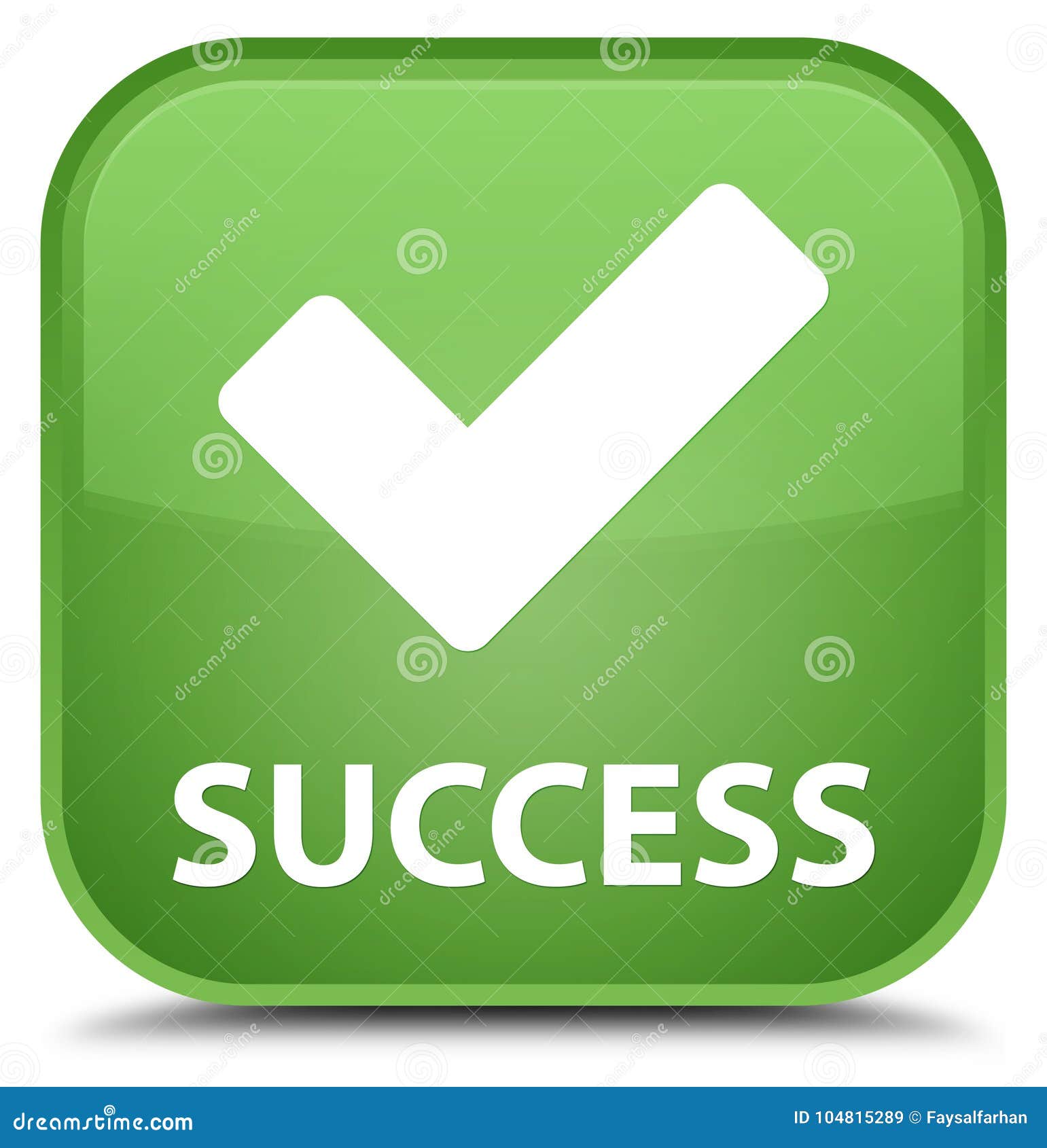 Success (validate Icon) Special Soft Green Square Button Stock ...