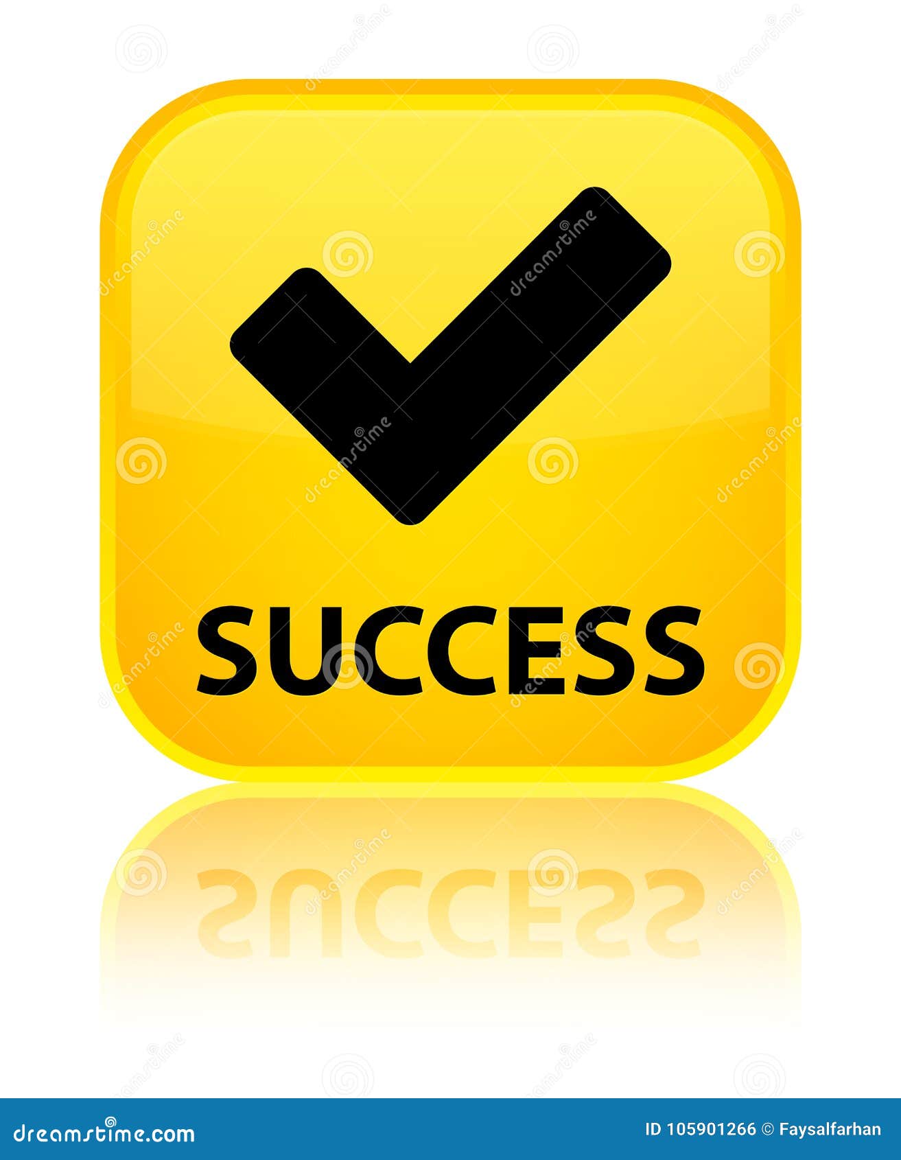 Success (validate Icon) Special Yellow Square Button Stock Illustration ...