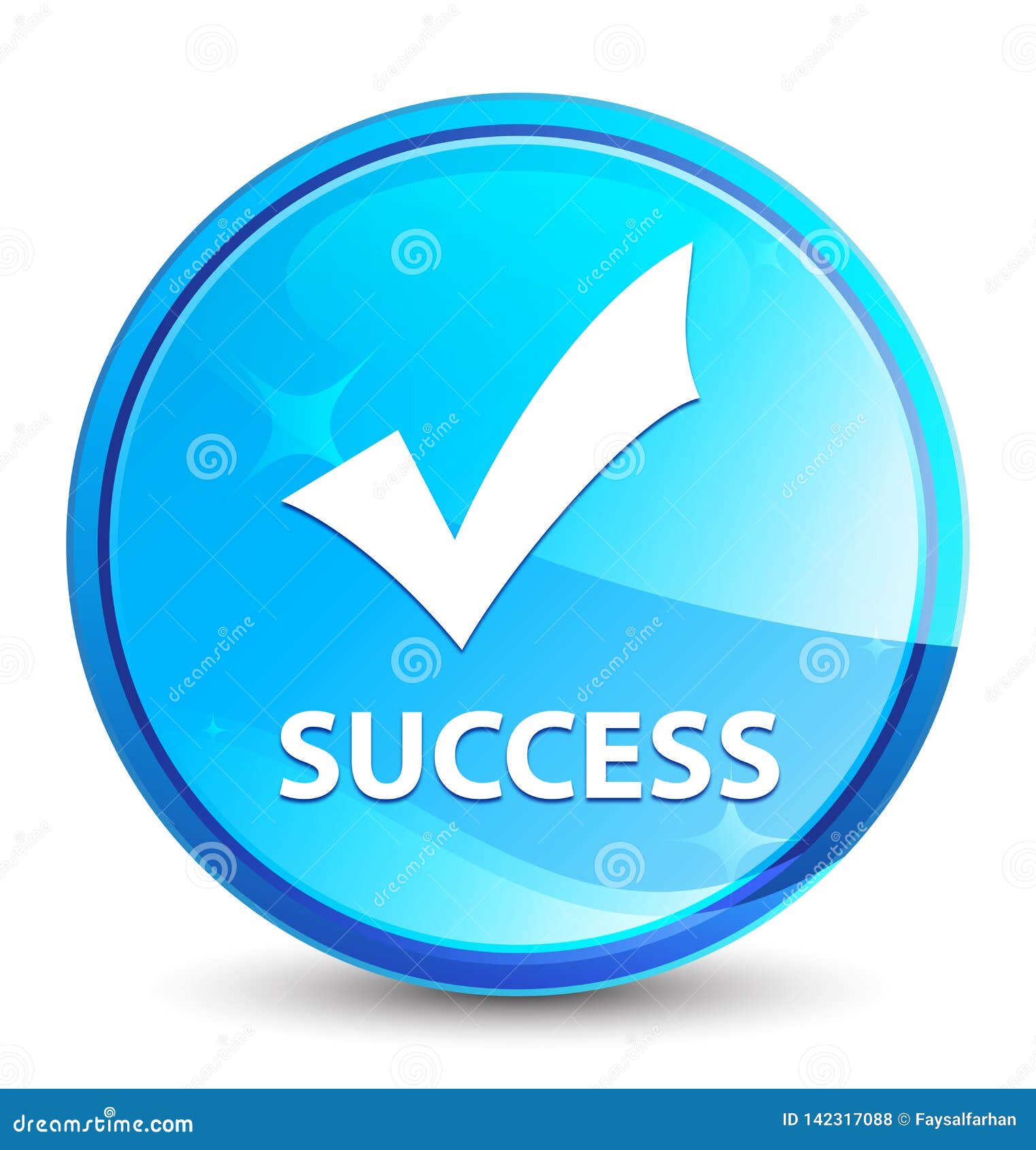 Success (validate Icon) Splash Natural Blue Round Button Stock Vector ...