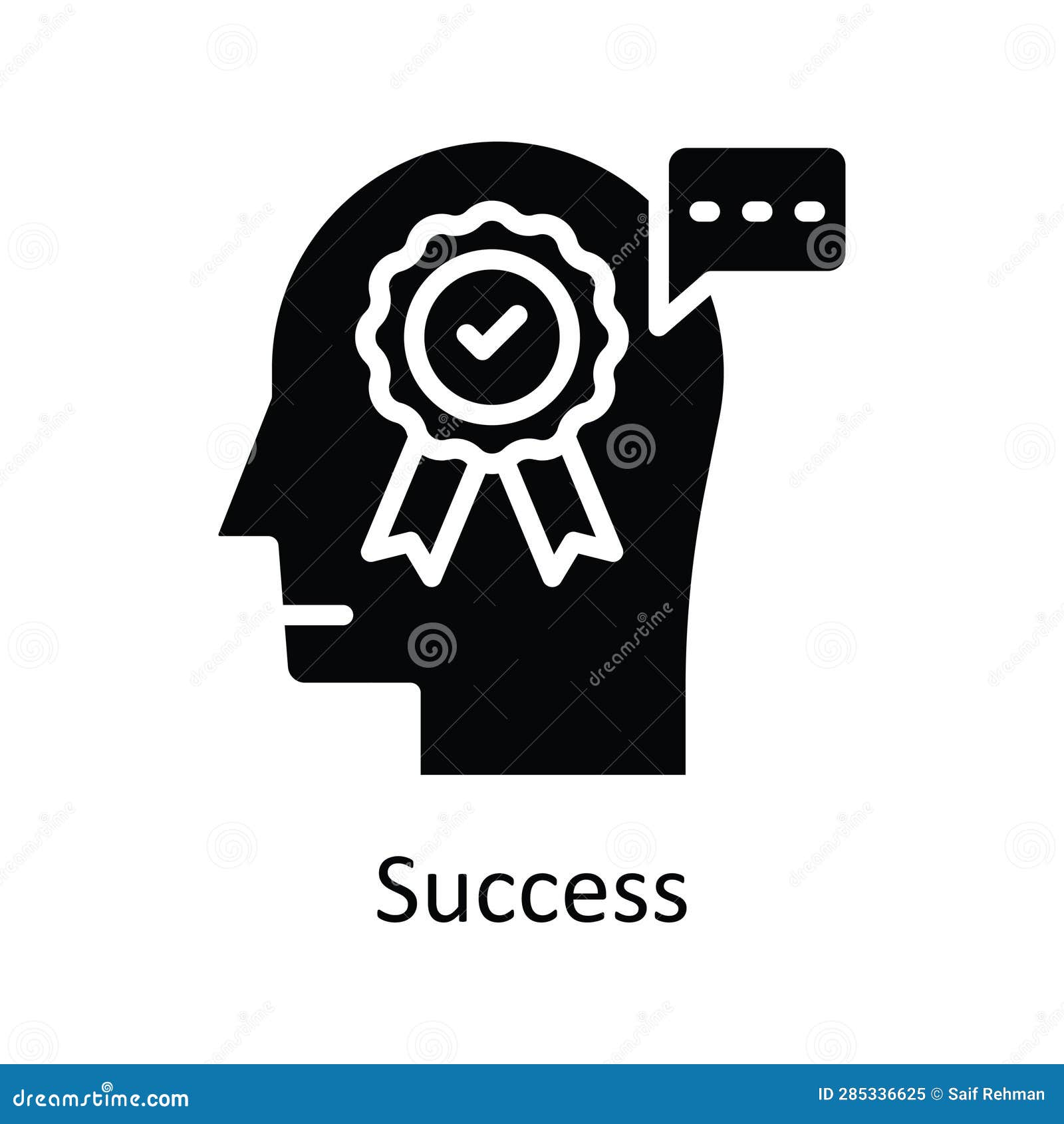Success Vector Solid Icon Design Illustration. Human Mentality Symbol ...