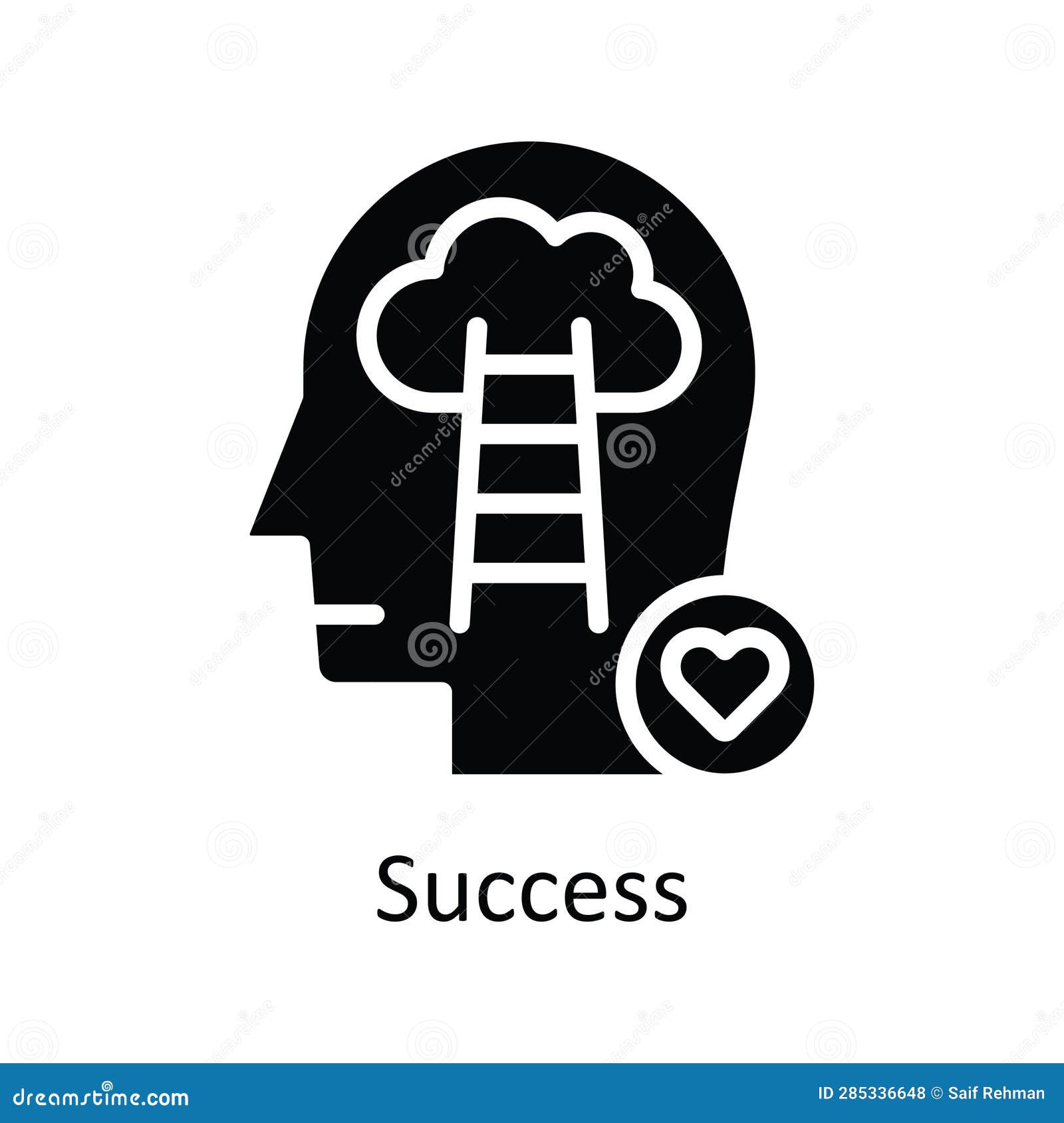 Success Vector Solid Icon Design Illustration. Human Mentality Symbol ...