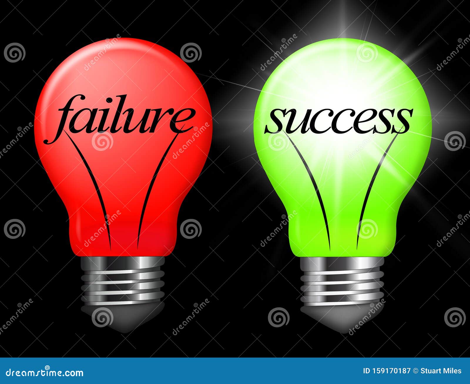 Success Vs Failure Concept Light Depicts Achievement Versus Problems ...