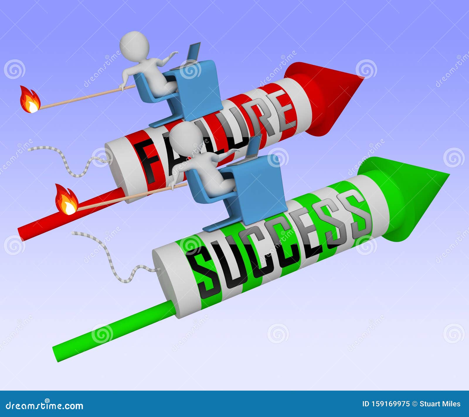 Success Vs Failure Concept Rocket Depicts Achievement Versus Problems ...