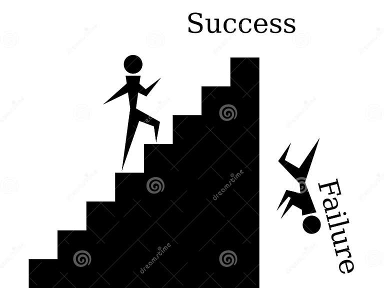 Success vs Failure stock illustration. Illustration of figures - 31197772