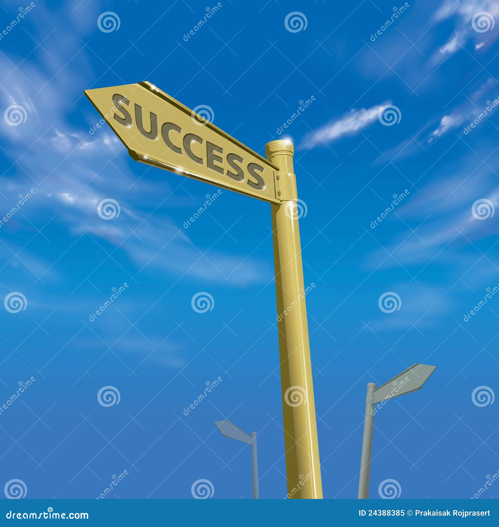 Success Way Blue Sky 01 stock illustration. Illustration of route ...
