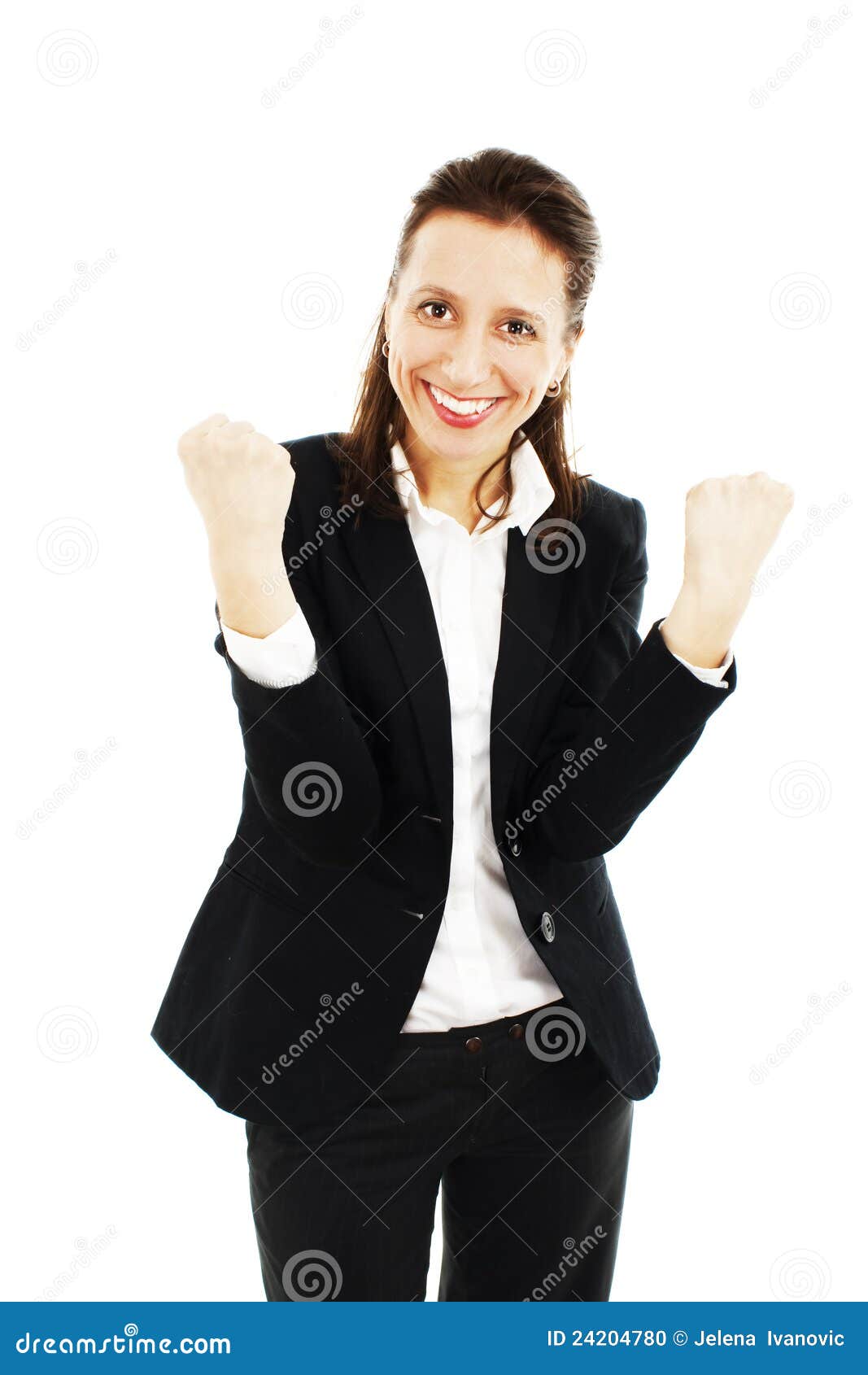 Success / Winner Business Woman Stock Photo - Image of arms, excited ...