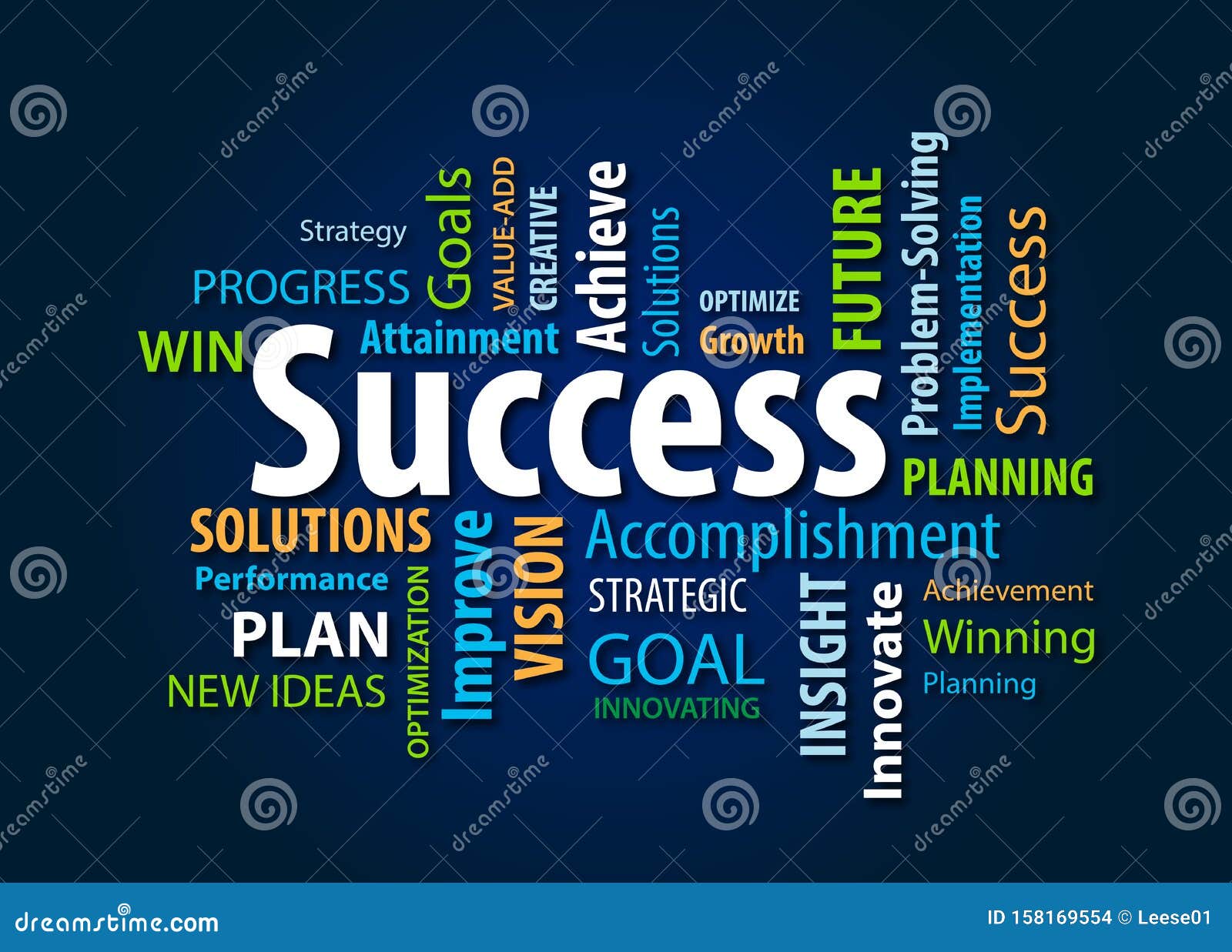 Success Word Cloud stock illustration. Illustration of achieve - 158169554