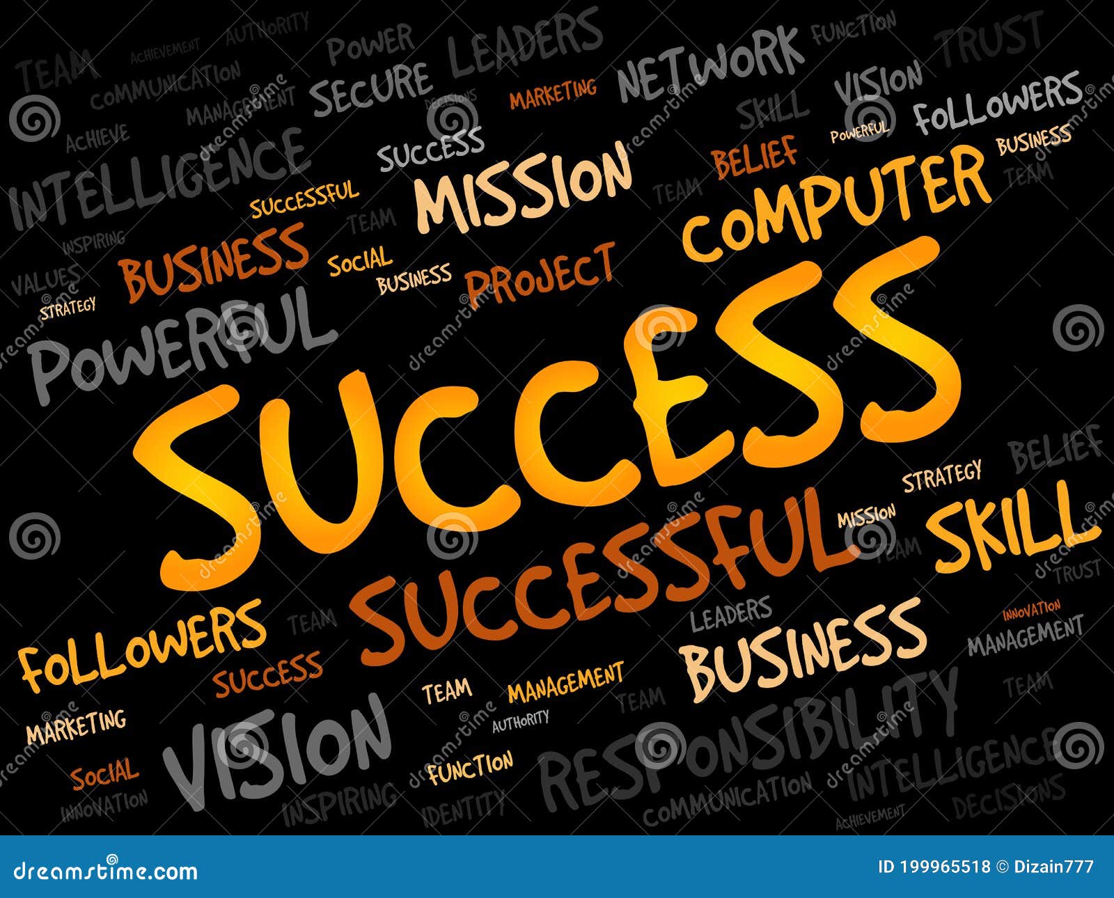SUCCESS word cloud stock illustration. Illustration of energy - 199965518