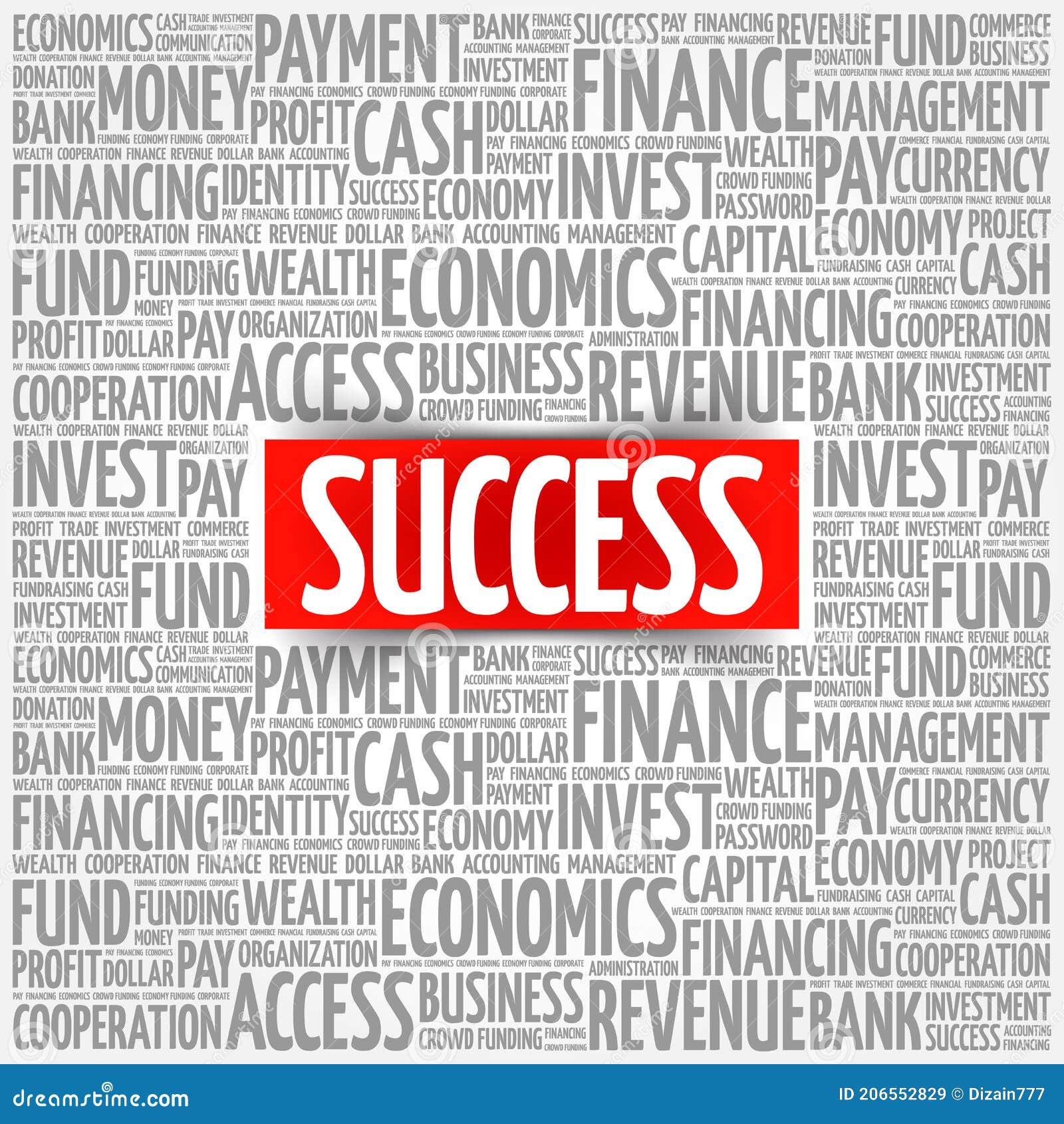 SUCCESS word cloud stock illustration. Illustration of collage - 206552829