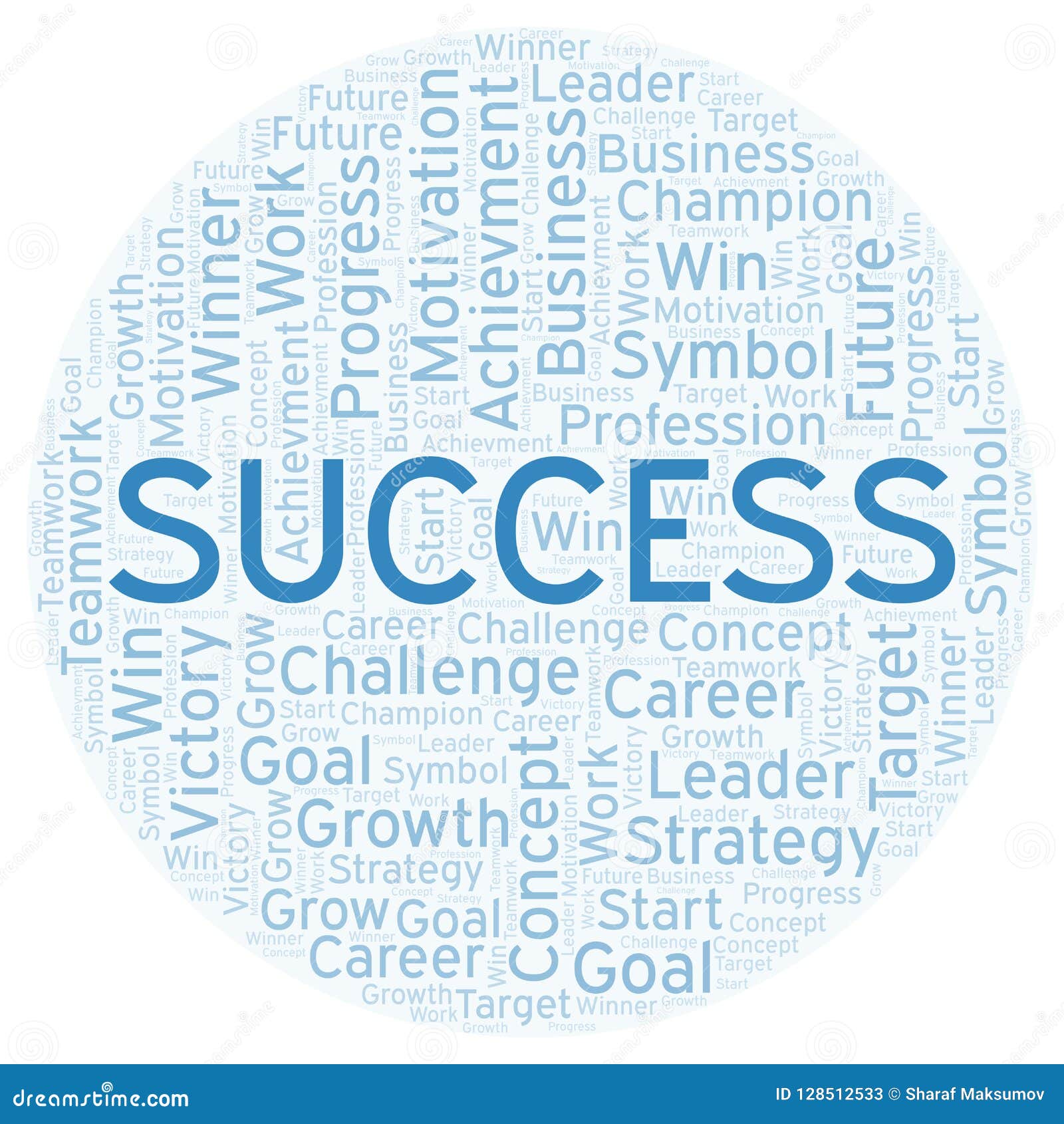 Success word cloud. stock illustration. Illustration of collage - 128512533