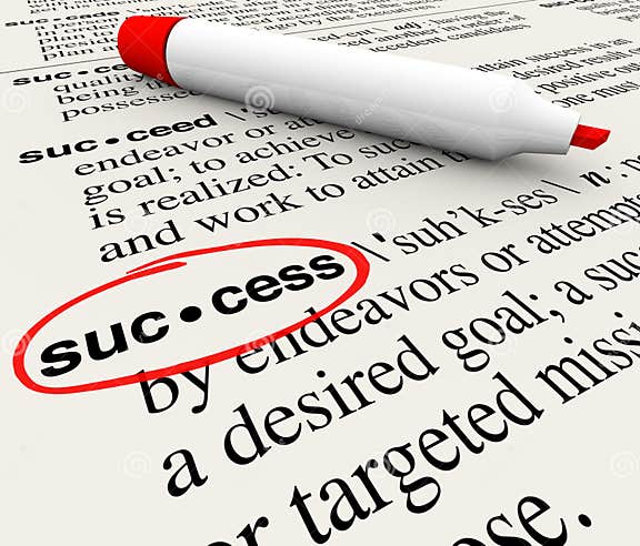 Success Word Definition Circled in Dictionary Stock Illustration ...