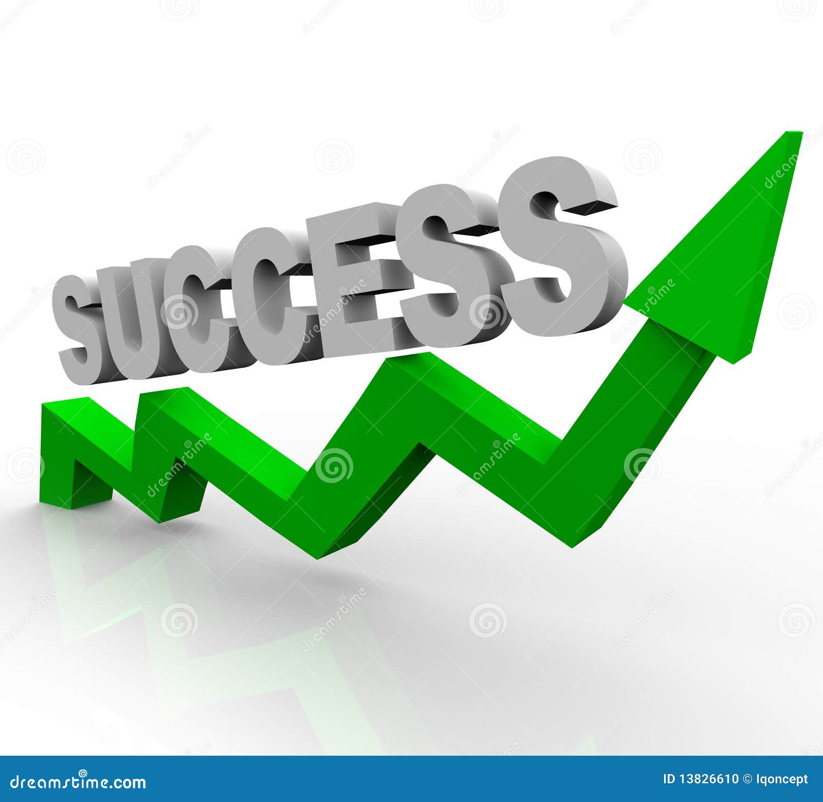 Success Word on Green Growth Arrow Stock Illustration - Illustration of ...