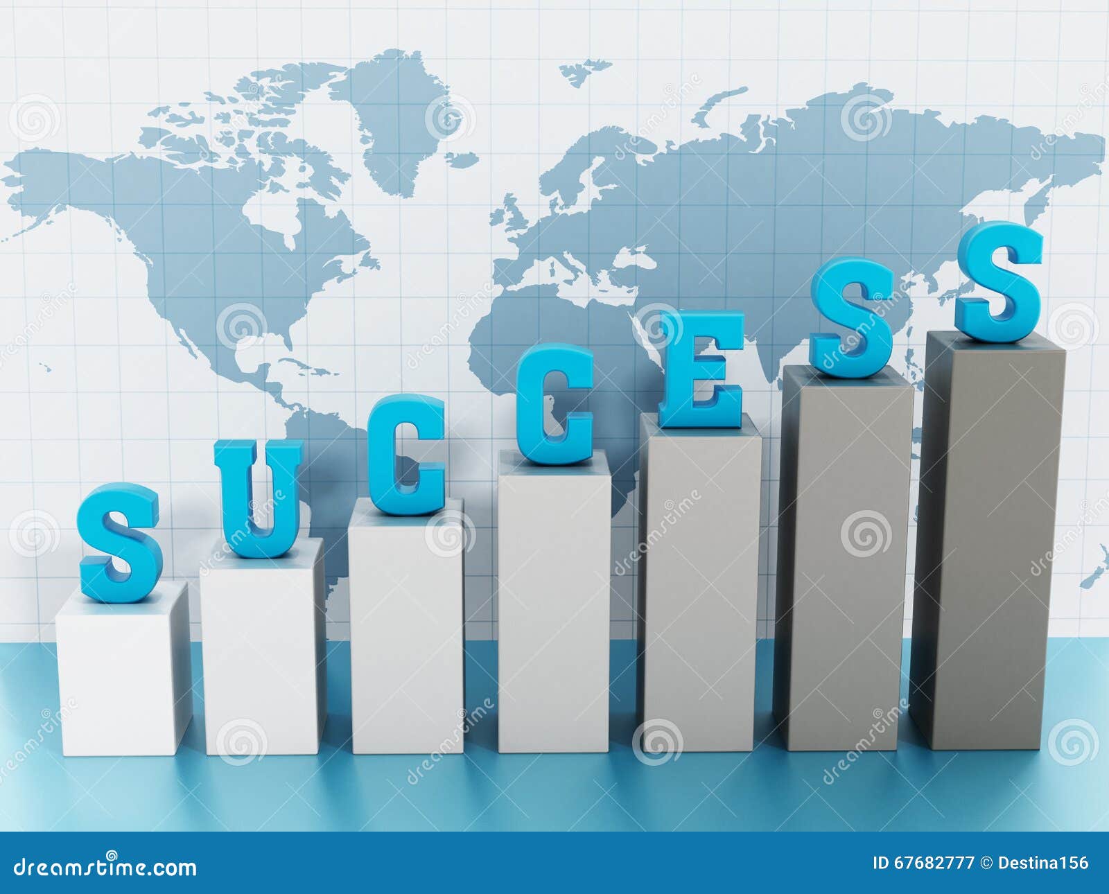 Success Word on Rising Graph on World Map Background Stock Illustration ...