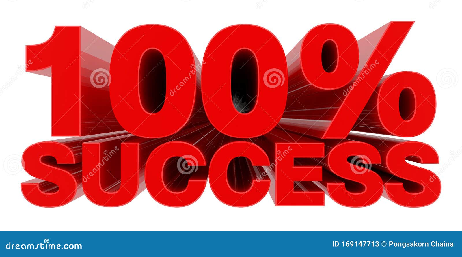 100 SUCCESS Word on White Background 3d Rendering Stock Illustration ...